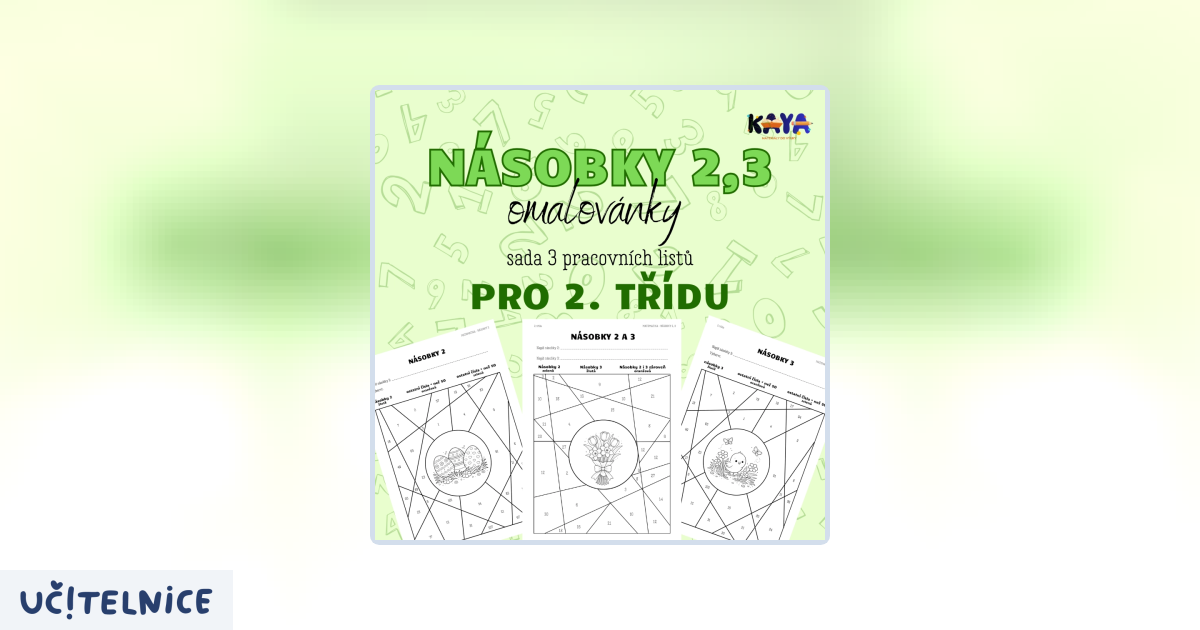 Násobky 2 a 3 - sada 3 tematických pracovních listů pro 2. třídu ...