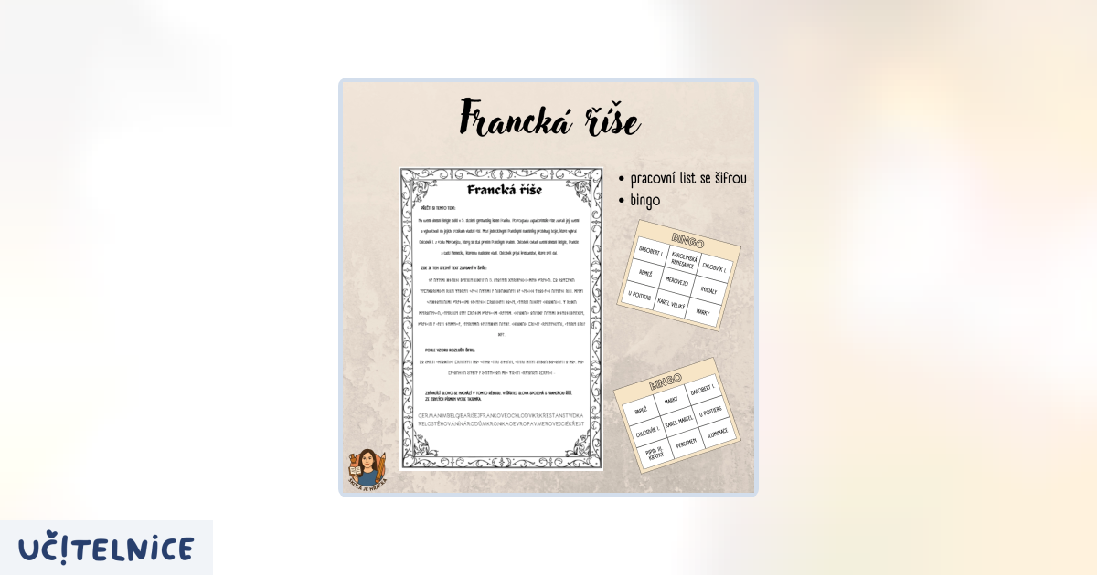 Francká říše - rébus, bingo | Učitelnice