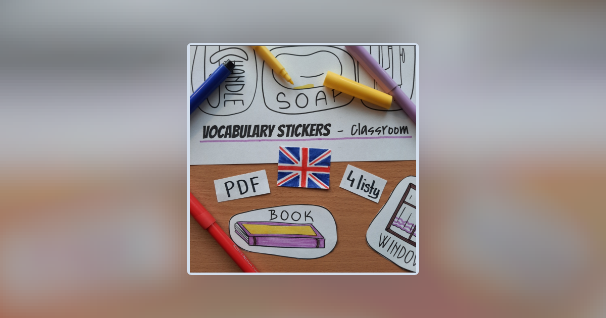 VOCABULARY STICKERS ENGLISH - Classroom A1-A2 | Učitelnice