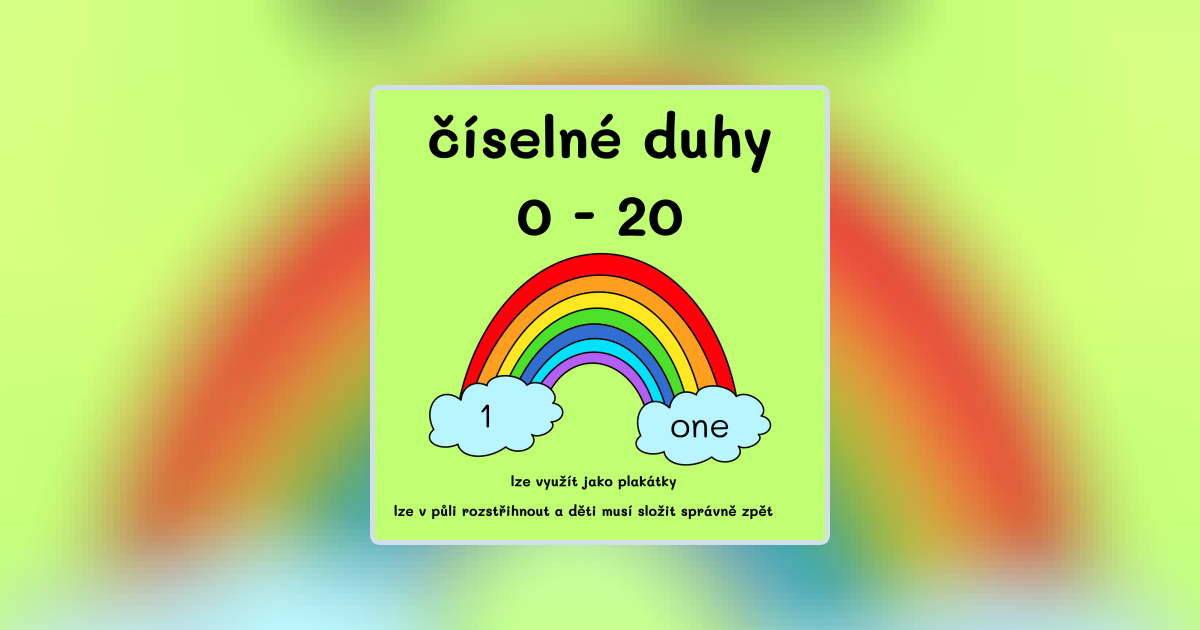 ČÍSELNÉ DUHY 0 - 20 DO ANGLIČTINY | Učitelnice