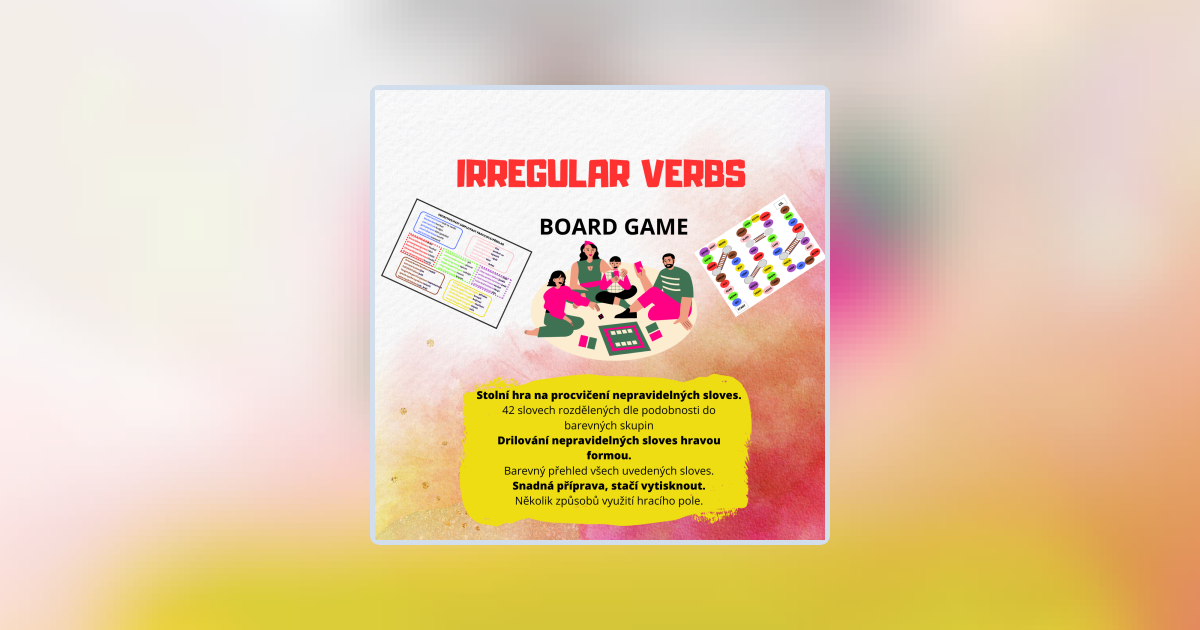 Irregular verbs - board game | Učitelnice