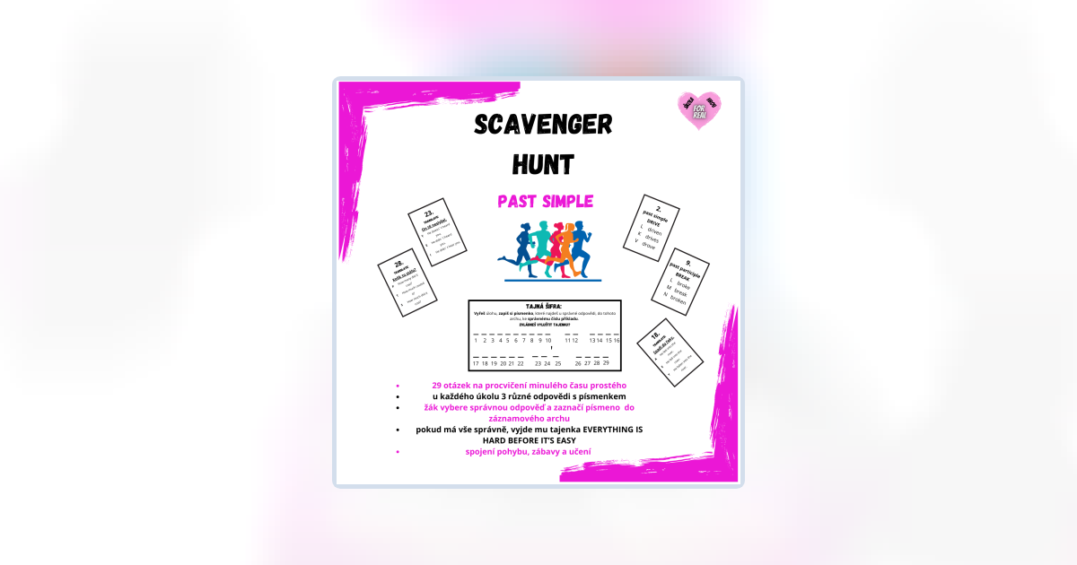 Scavenger hunt - past simple - pohybová hra | Učitelnice