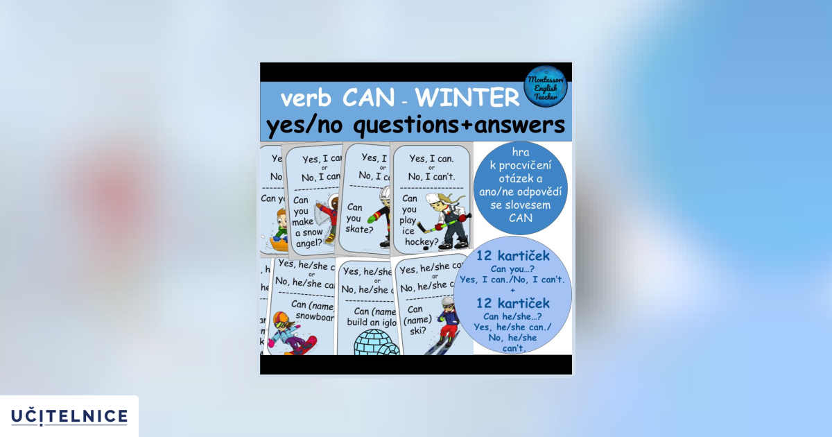 WINTER - slov. CAN - yes/no questions+answers - GAME | Učitelnice