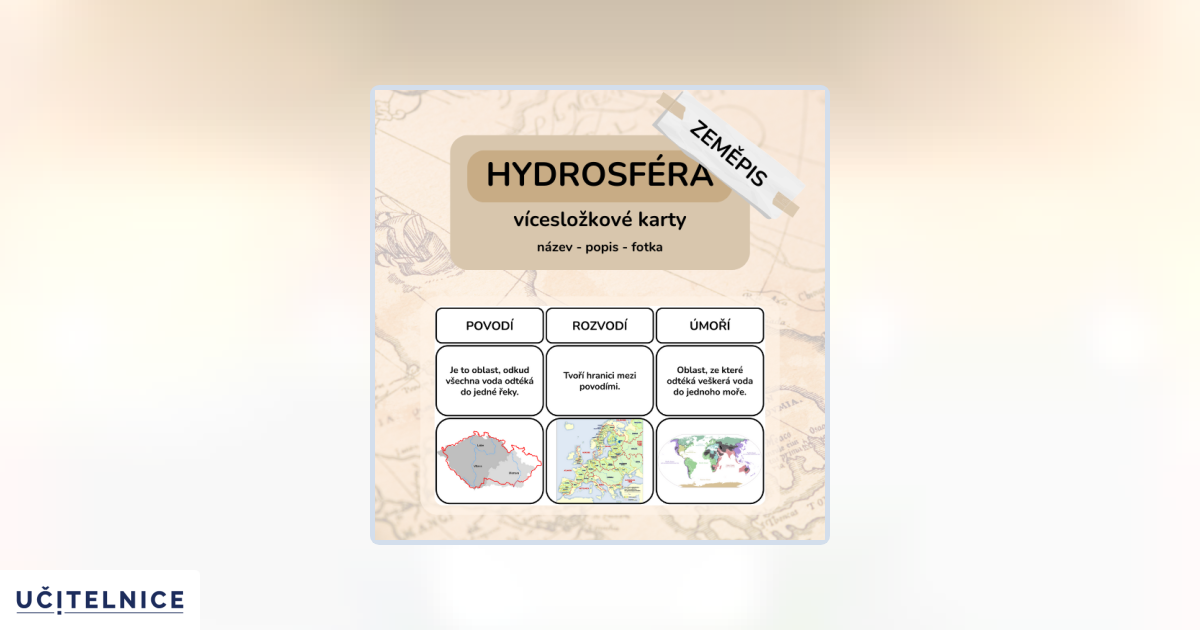 Hydrosféra - vícesložkové karty | Učitelnice