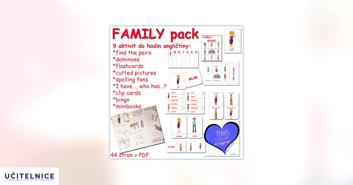 Family - pack (balíček 9 aktivit pro první stupeň ZŠ) | Učitelnice