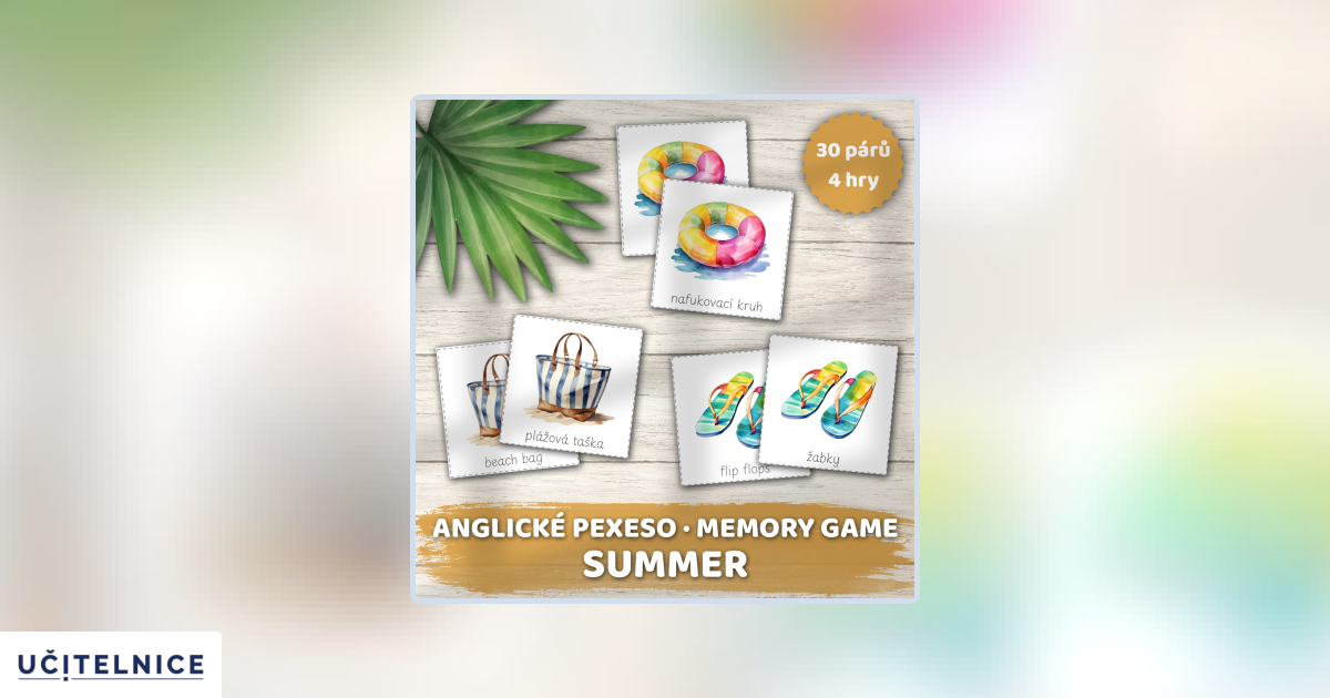 Anglické PEXESO | SUMMER | Učitelnice