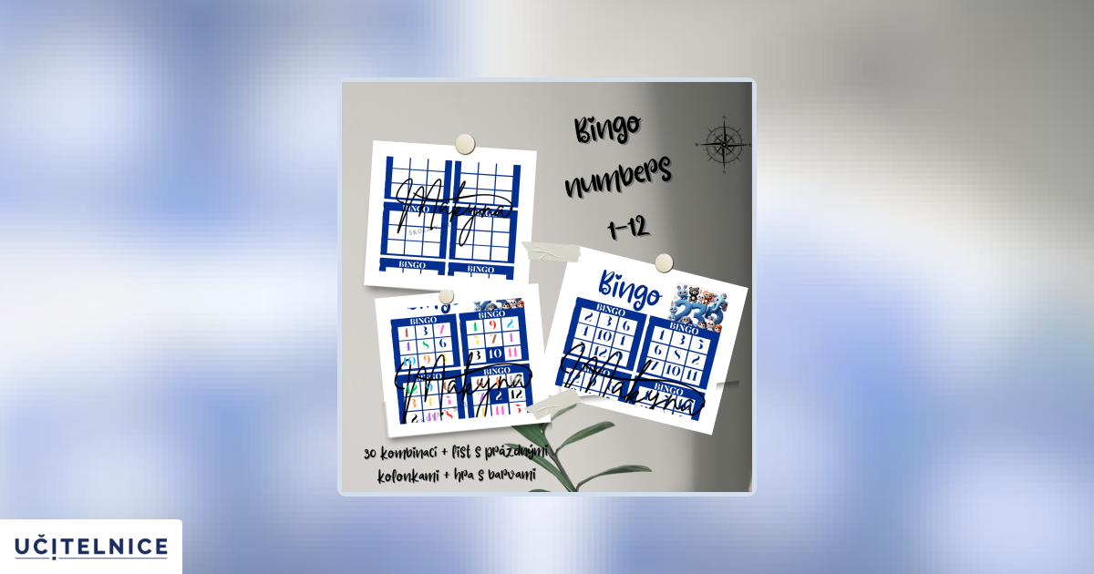 Bingo numbers 1-12 | Učitelnice