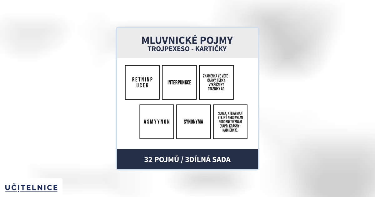MLUVNICKÉ POJMY (anagramy, definice, trojdílná sada) | Učitelnice