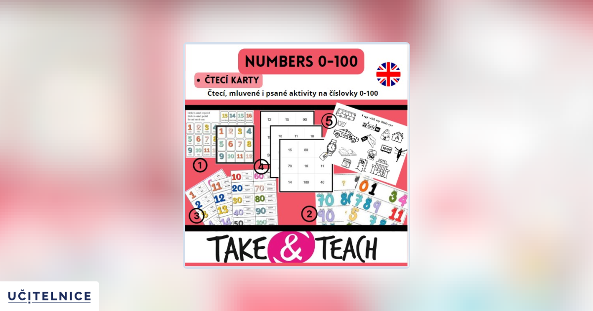 Numbers 0-100 - Čtecí karty | Učitelnice