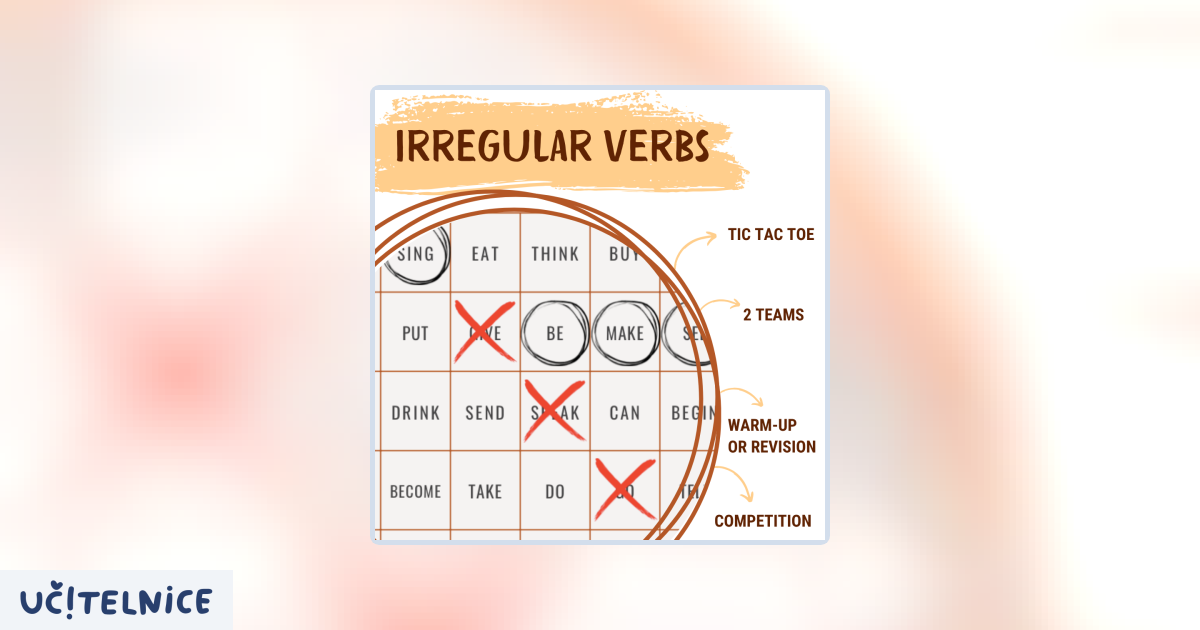 Irregular verbs: Tic Tac Toe (piškvorky) | Učitelnice