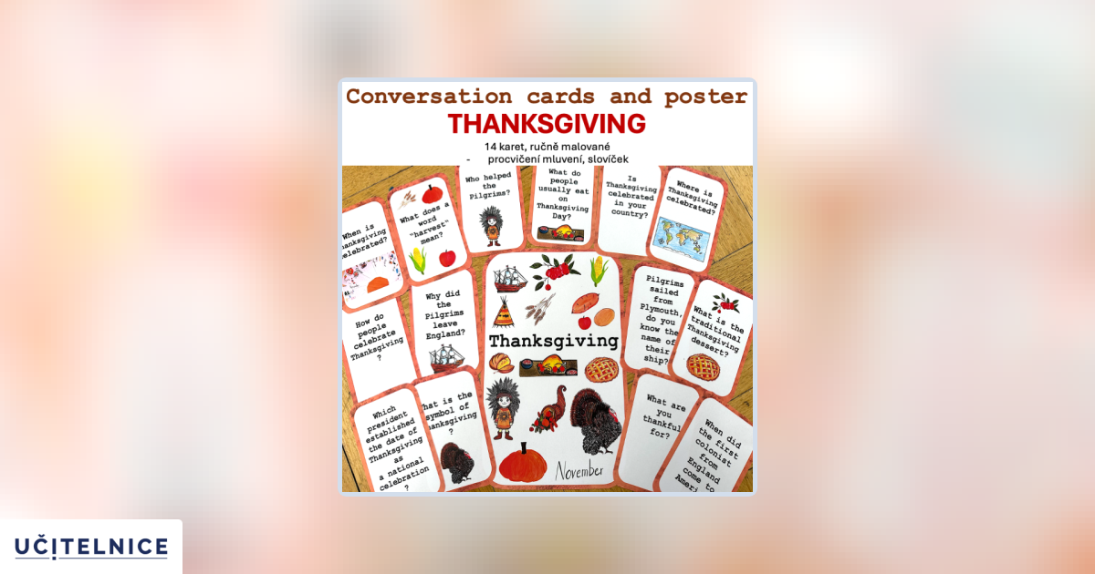 Conversation cards - Thanksgiving | Učitelnice