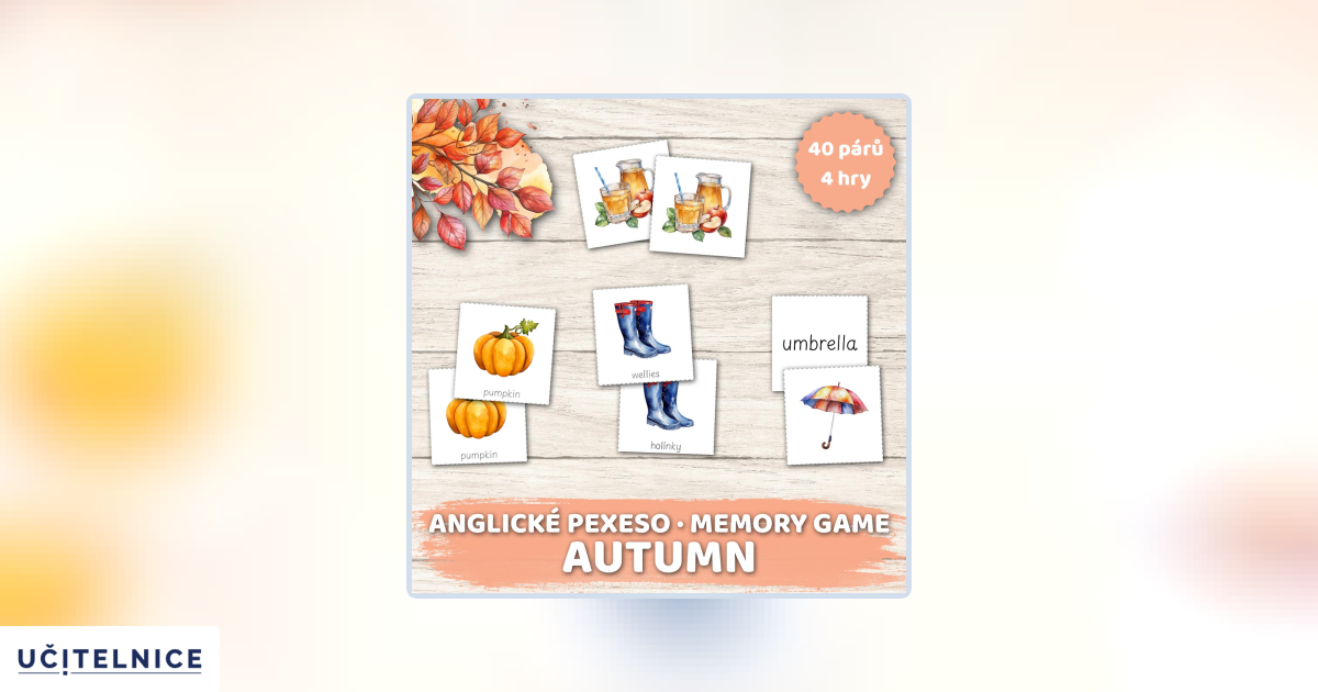 Anglické PEXESO | AUTUMN | Učitelnice