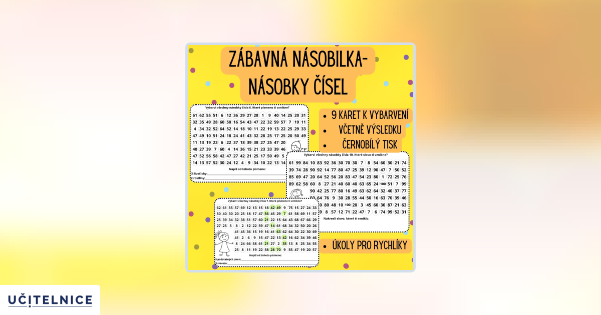 Zábavná násobilka- násobky čísel | Učitelnice
