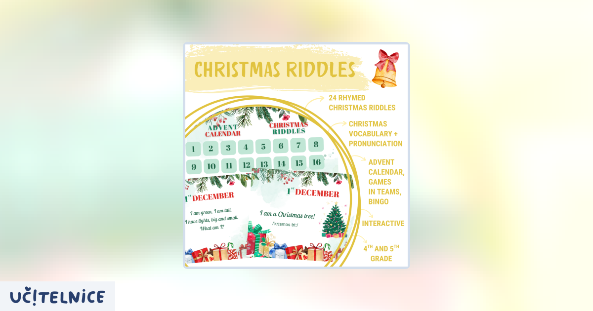 Advent calendar: Christmas riddles (1. stupeň) | Učitelnice
