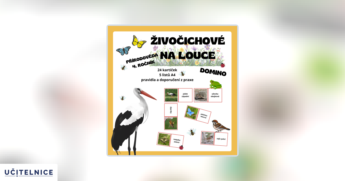 DOMINO - Živočichové na louce | Učitelnice