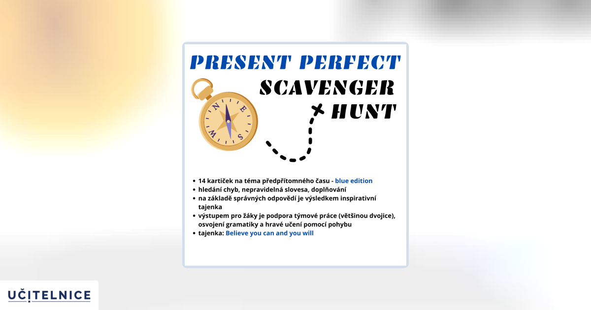 Present Perfect Scavenger hunt - blue edition | Učitelnice
