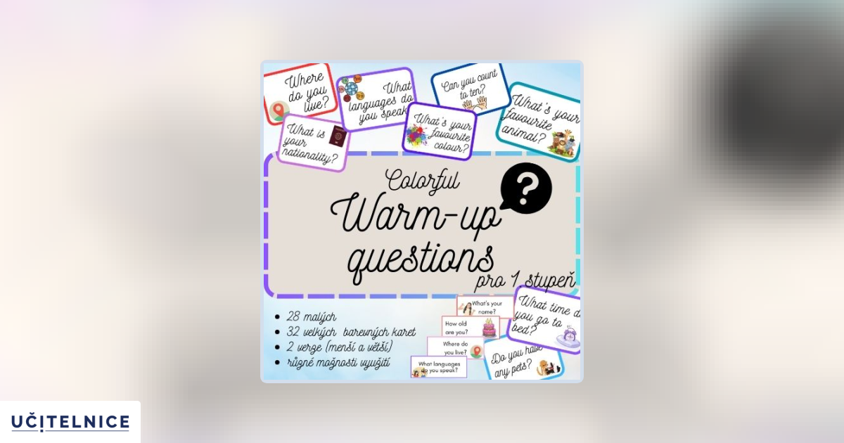 Warm-up questions pro první stupeň | Učitelnice