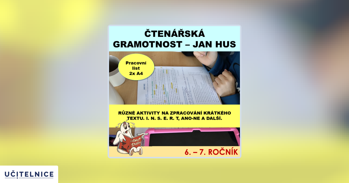 Jan Hus - práce s textem - ČJ, D | Učitelnice
