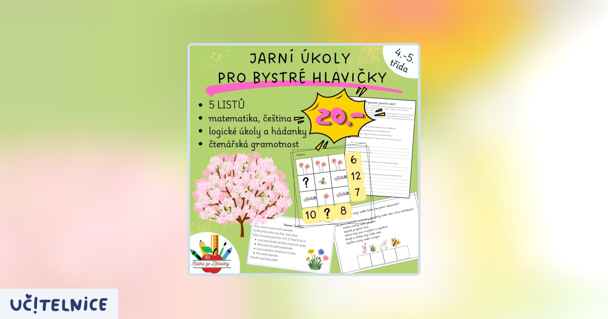 Jarní úkoly pro bystré hlavičky | Učitelnice