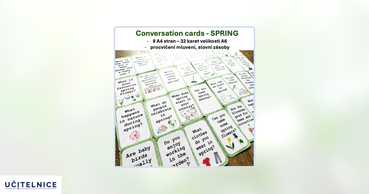 Conversation cards - SPRING | Učitelnice