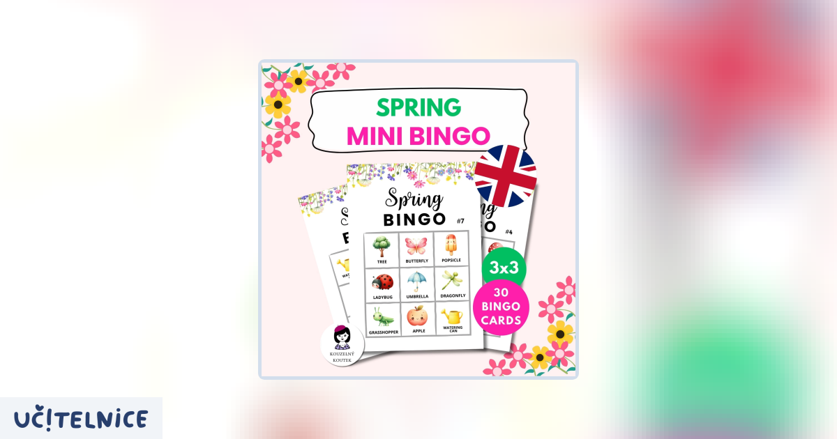 Anglické jarní mini bingo - hra pro děti | Jaro | Velikonoce | Učitelnice