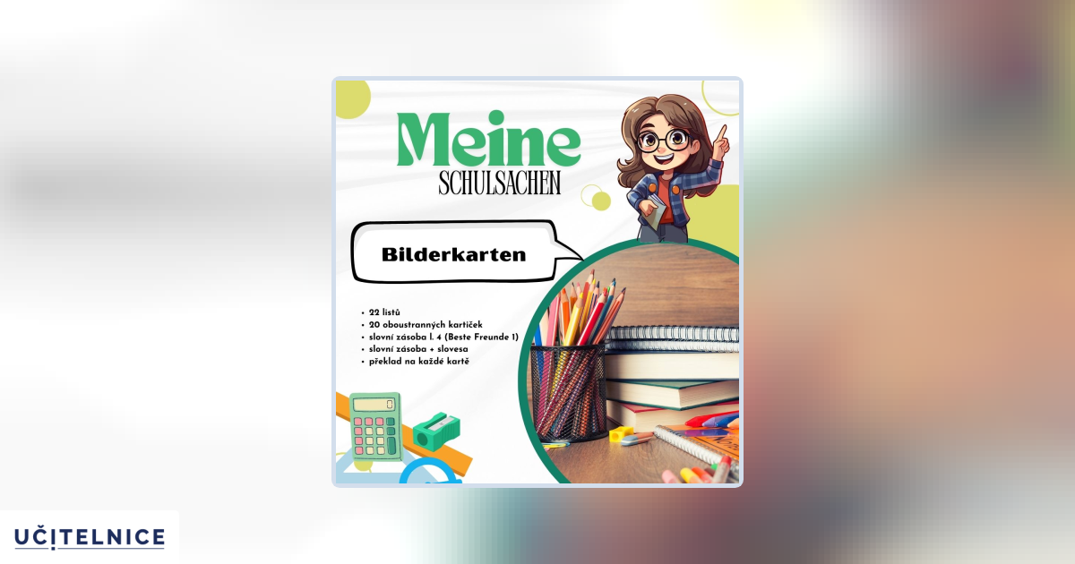 Meine Schulsachen - Bilderkarten | Učitelnice