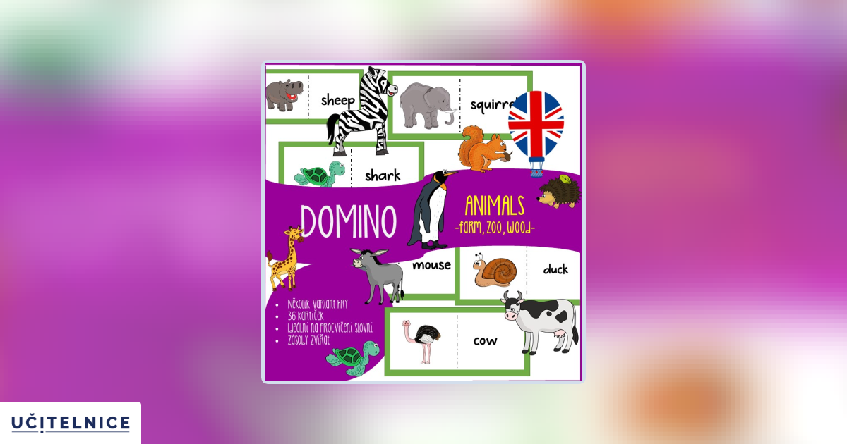 DOMINO - animals (farm, zoo, wood and sea) | Učitelnice