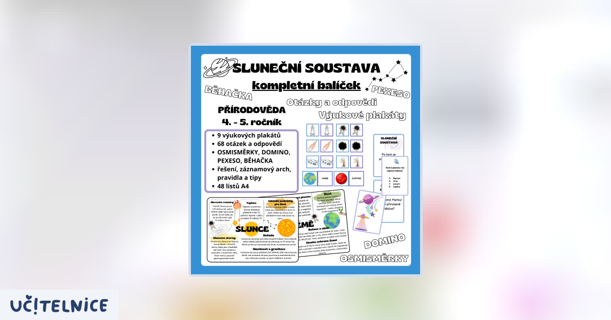 Sluneční soustava - KOMPLETNÍ BALÍČEK | Učitelnice