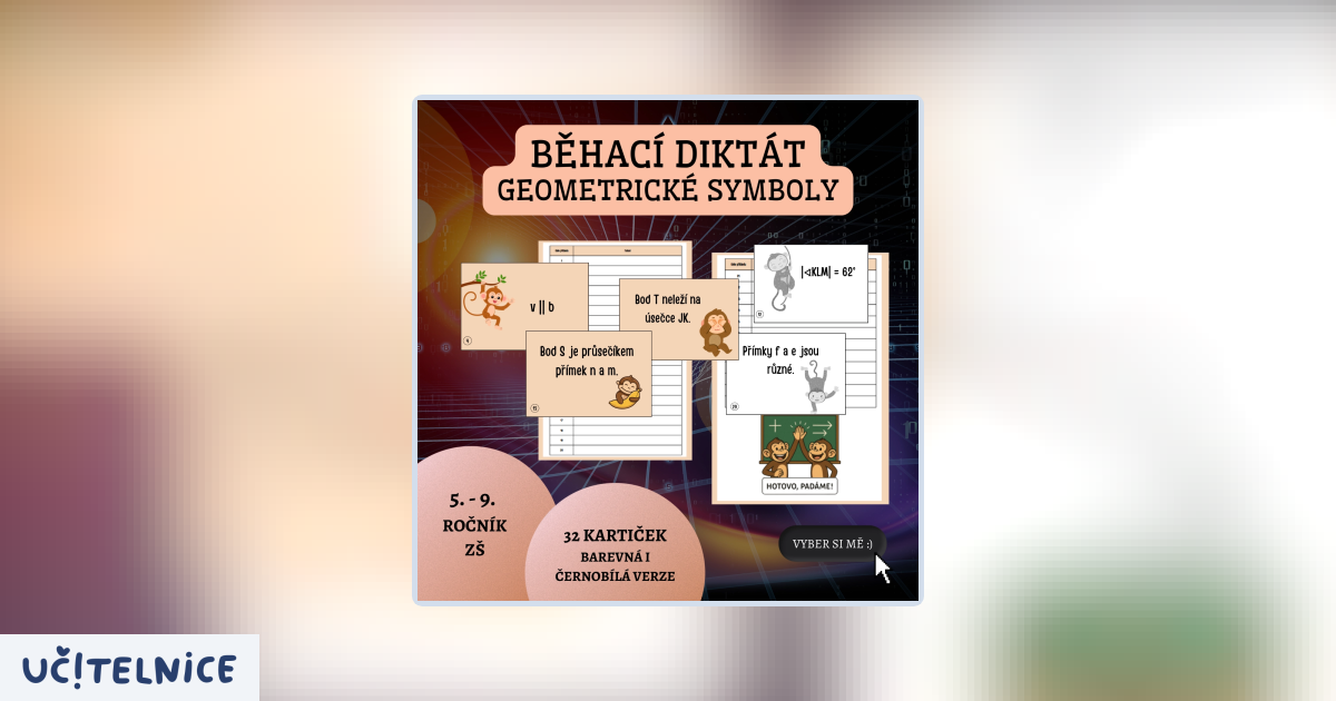 Běhací diktát - geometrické symboly | Učitelnice