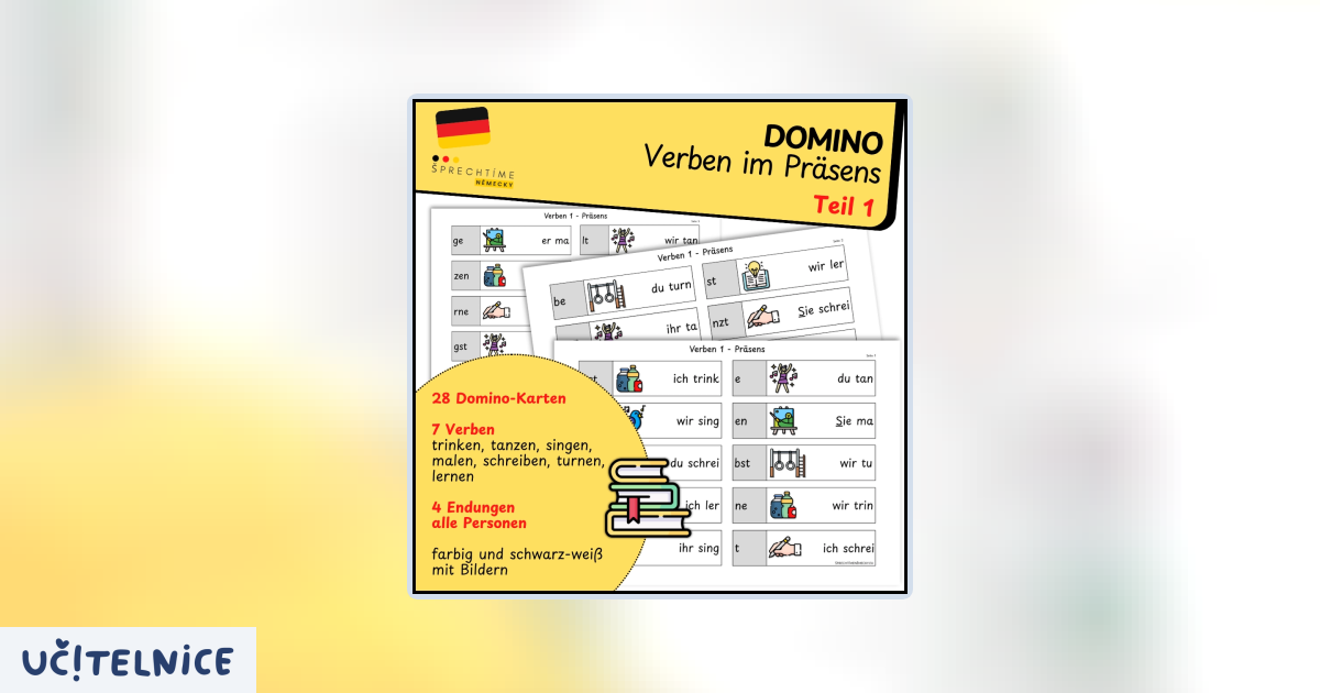 DOMINO Verben 1 im Präsens | Učitelnice