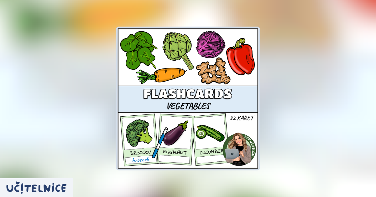 Flashcards - vegetables (zelenina) | Učitelnice