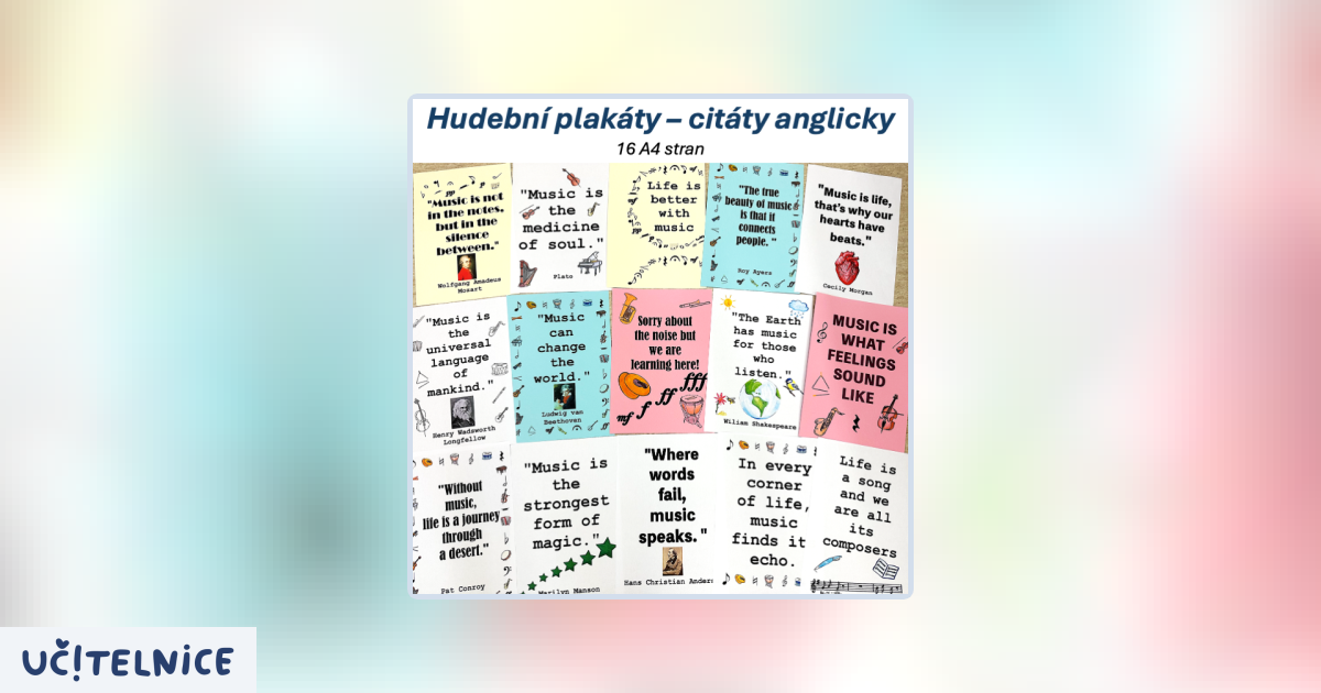 Hudební plakáty – citáty anglicky | Učitelnice