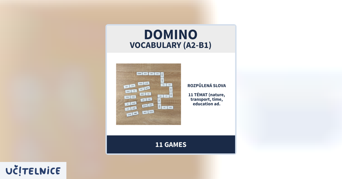 ENG - VOCABULARY DOMINO (LEVEL A2-B1) | Učitelnice