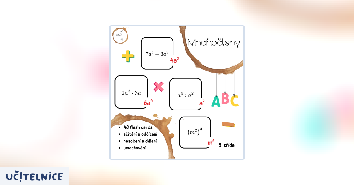 Mnohočleny - základní operace (flash cards) | Učitelnice