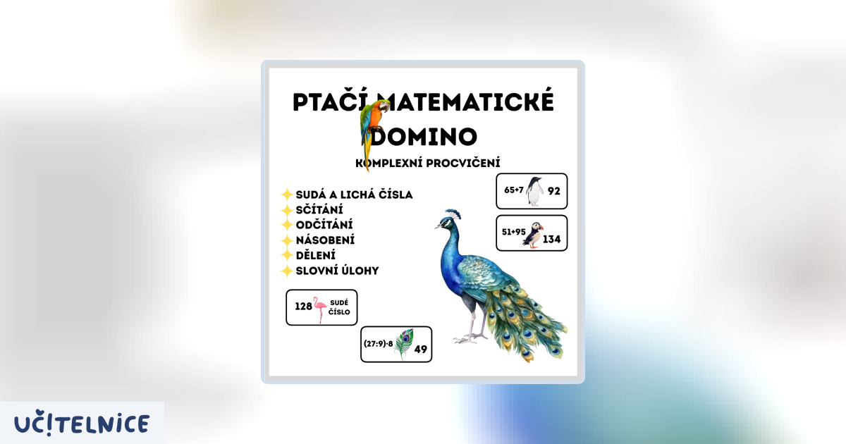 Ptačí matematické domino | Učitelnice