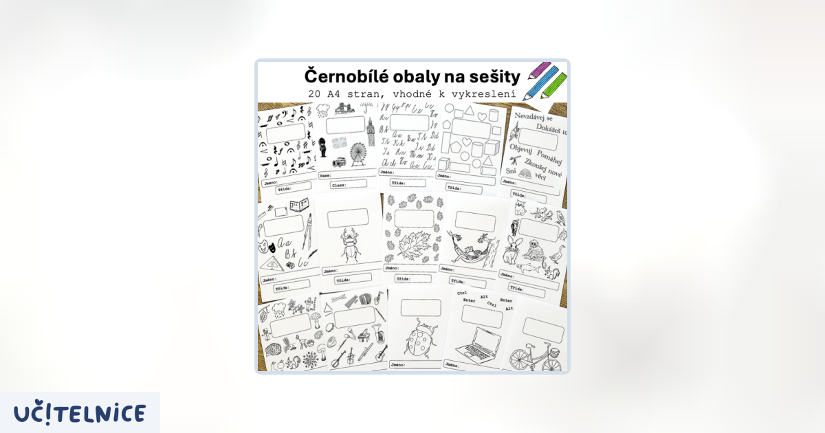 Obaly na sešity - černobílé | Učitelnice