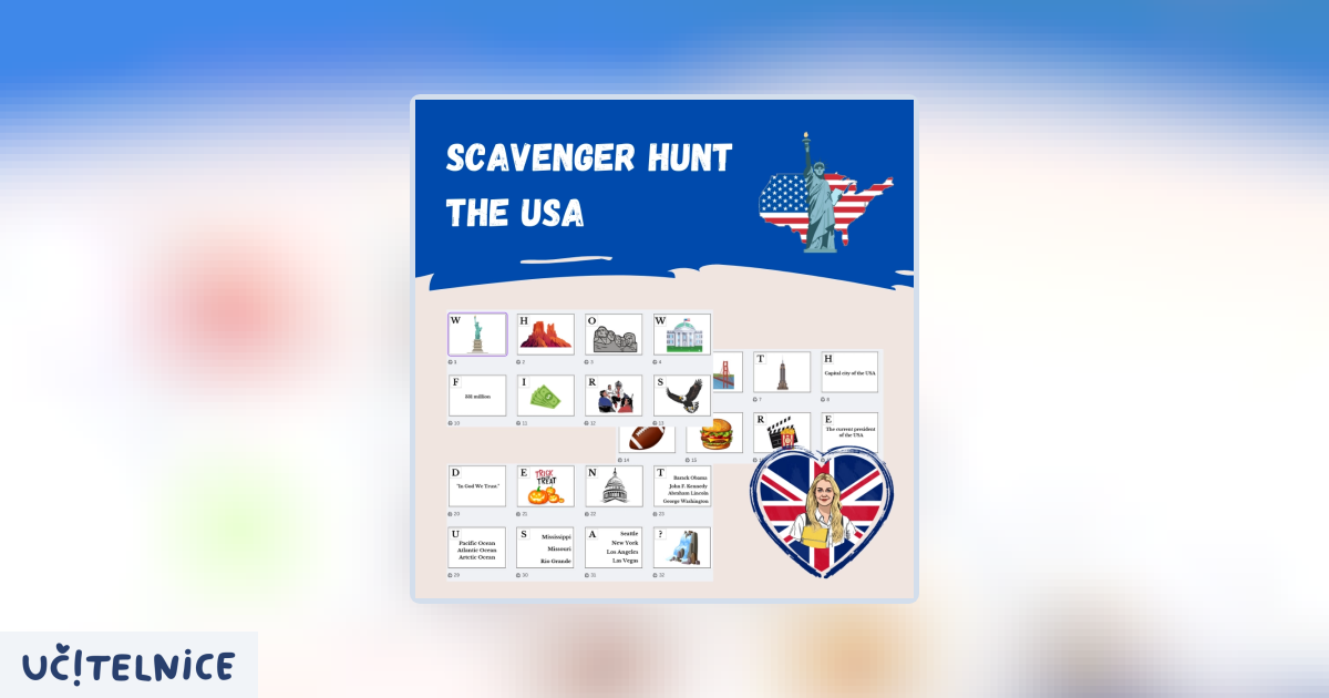 Scavenger Hunt - The USA | Učitelnice