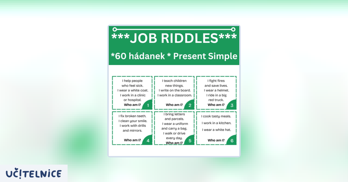 ***JOB RIDDLES*** | Učitelnice