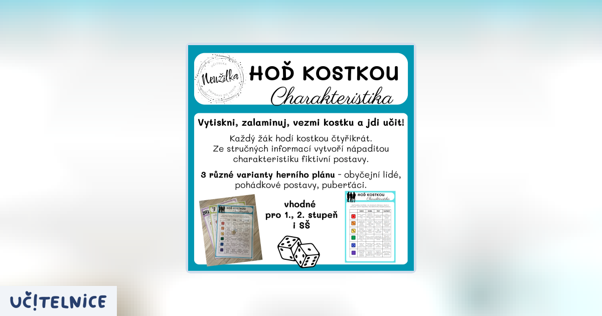 Hoď kostkou - Charakteristika, popis osoby | Učitelnice