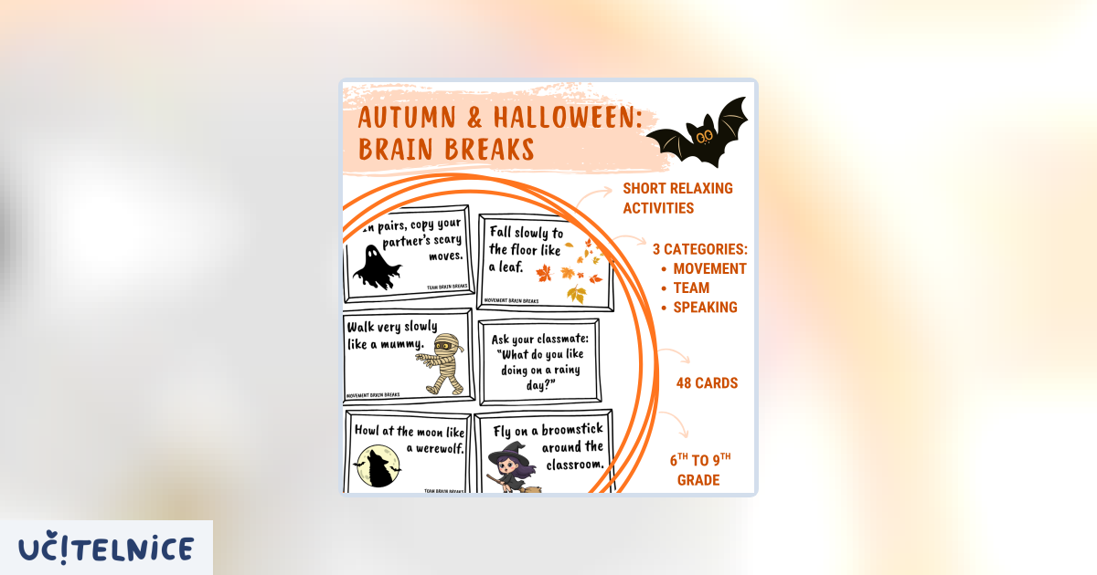 Autumn & Halloween: Brain breaks | Učitelnice