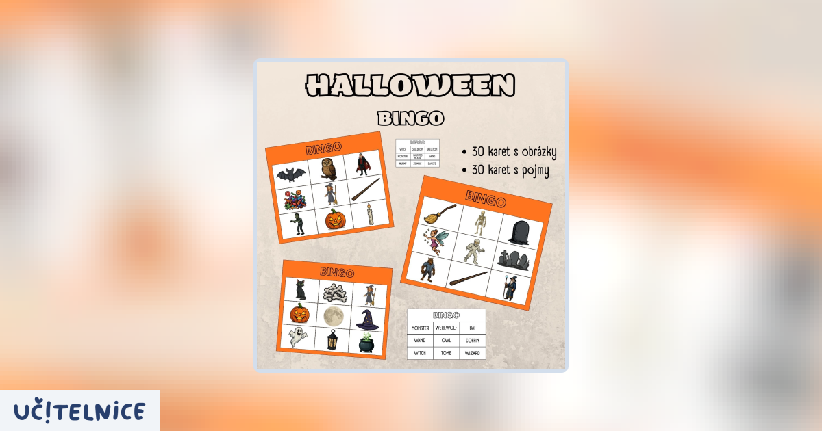 Halloween - bingo | Učitelnice