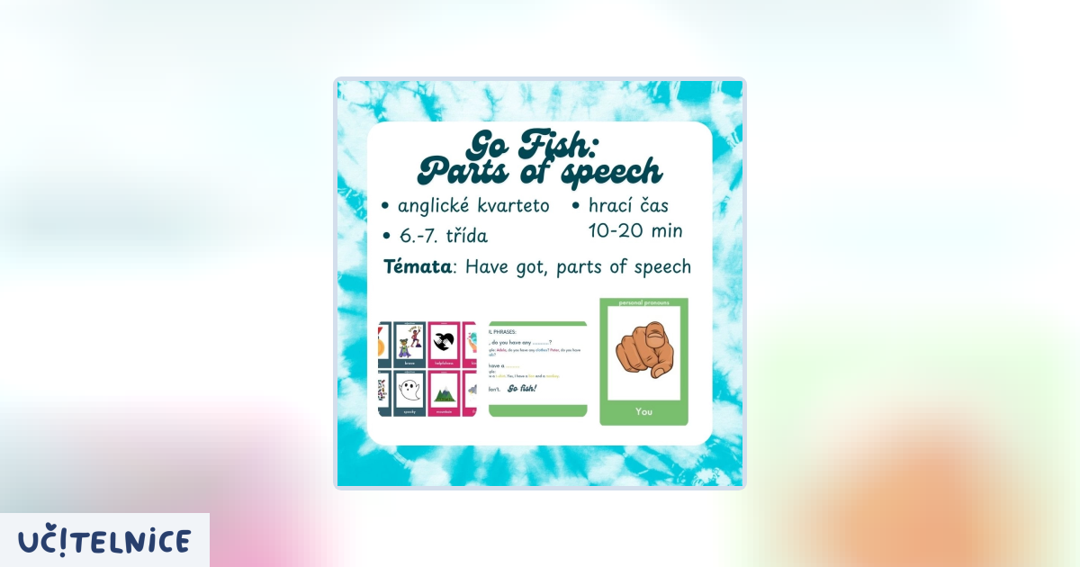 Go Fish: parts of speech | Učitelnice