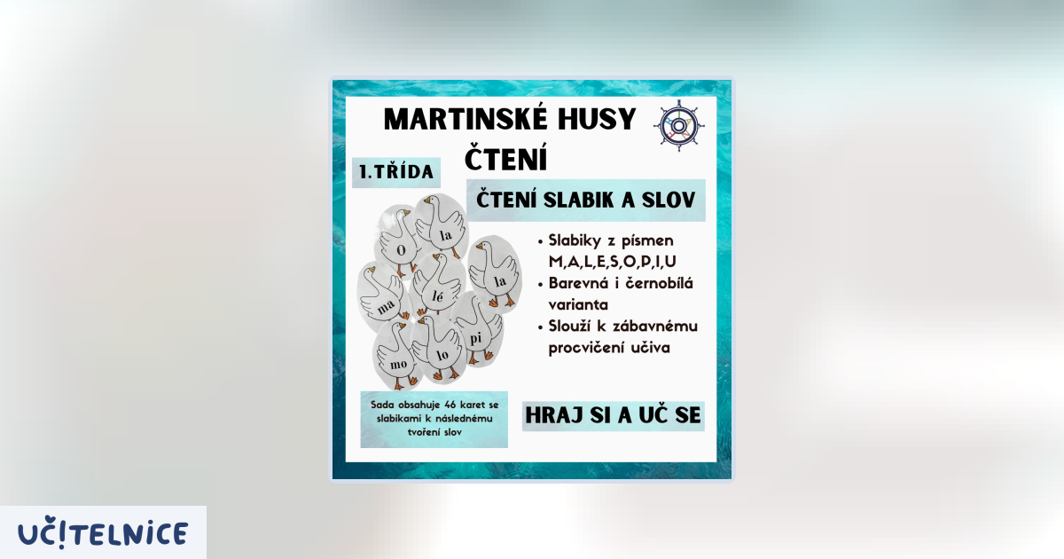 Martinské čtení slabik | Učitelnice