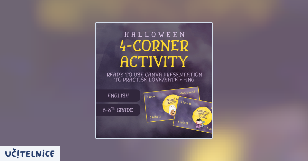 Halloween 4-corner activity (-ing edition) | Učitelnice
