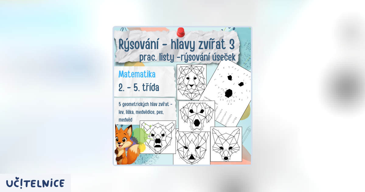 Rýsování - hlavy zvířat 3 | Učitelnice