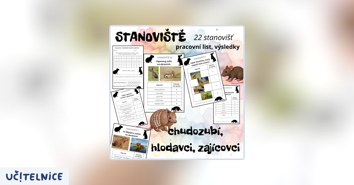 CHUDOZUBÍ, HLODAVCI, ZAJÍCOVCI - stanoviště | Učitelnice