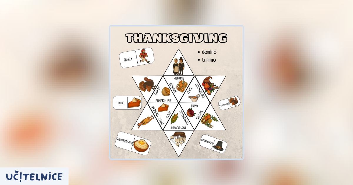 Thanksgiving - domino, trimino | Učitelnice