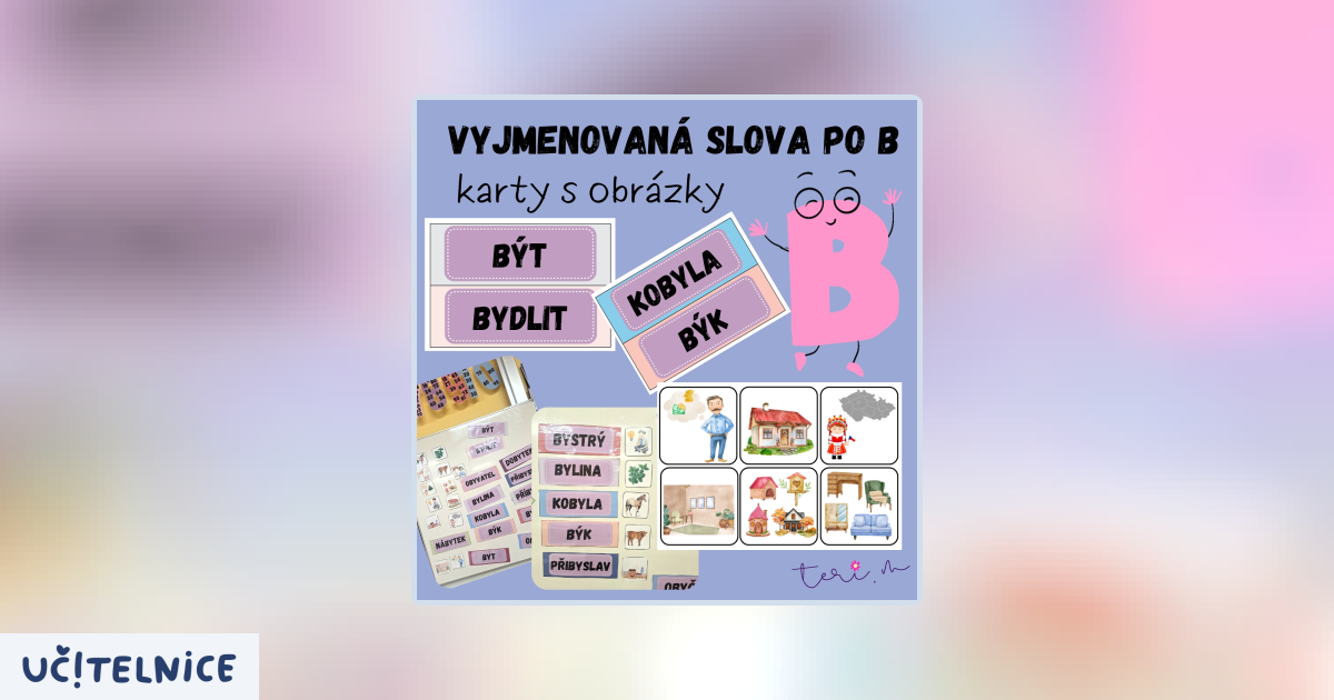 Vyjmenovaná slova po B – karty s obrázky | Učitelnice