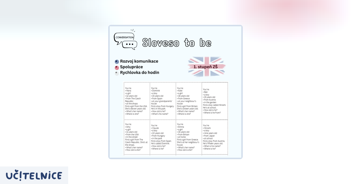 Sloveso TO BE | Učitelnice