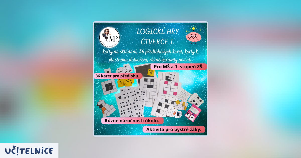logická hra_ČTVERCE I. | Učitelnice
